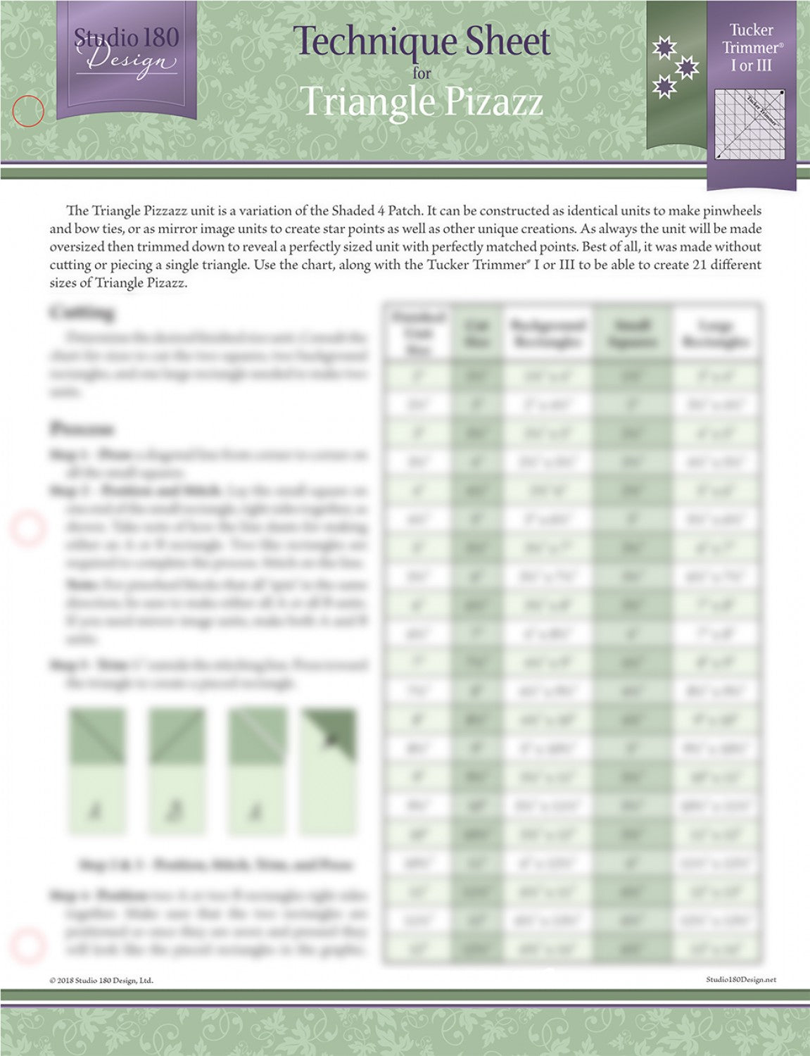 Studio 180 Triangle Pizazz Technique Sheet