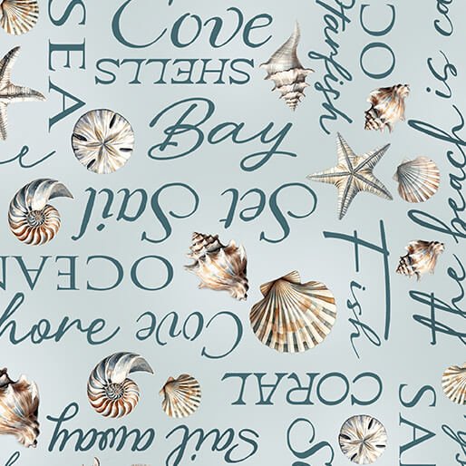 Benartex Coastal Escape Coastal Words Ocean Fabric