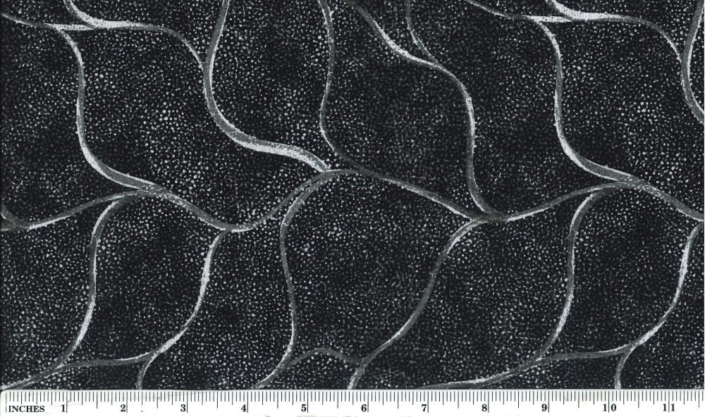 M&S Textiles Ladies Walking Along The Line Black Fabric