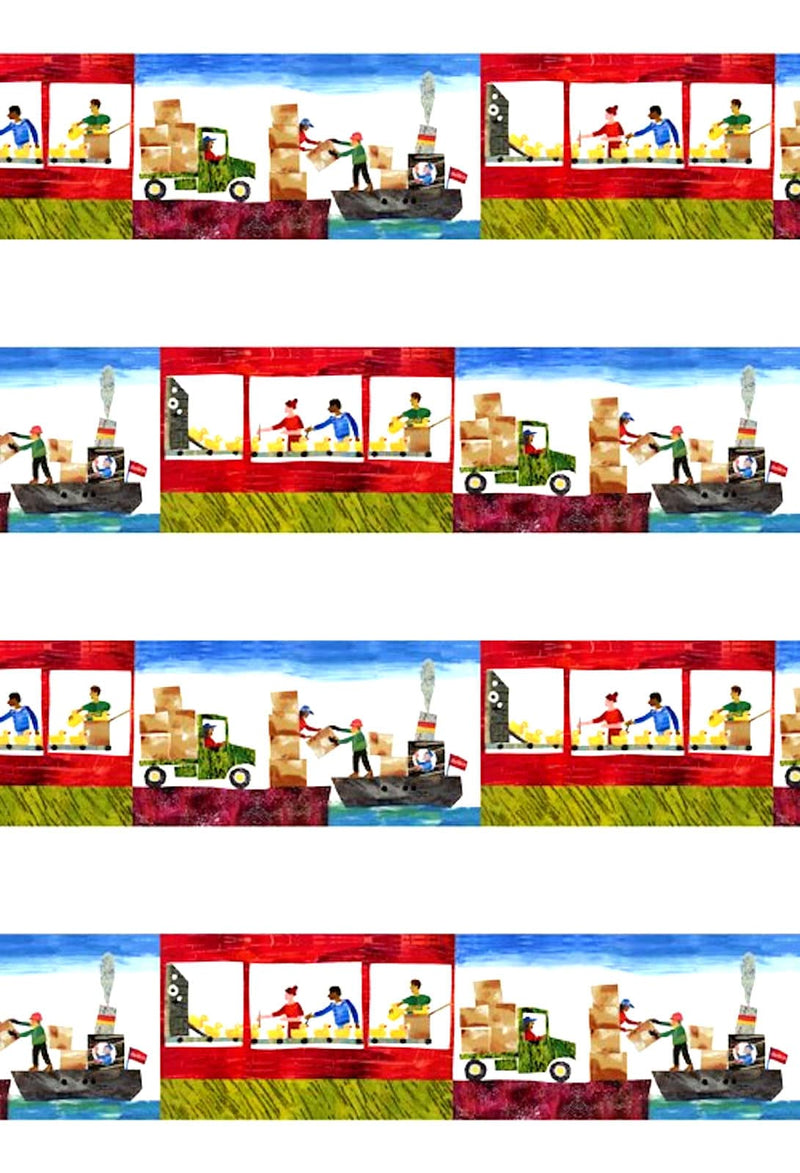 Andover 10 Little Rubber Ducks Border White Fabric ONLINE PURCHASE ONL