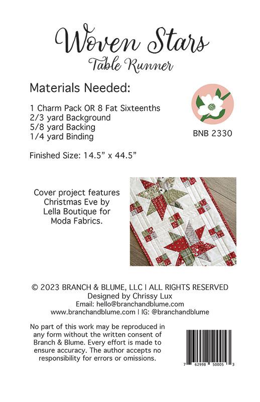 Woven Stars Table Runner Pattern