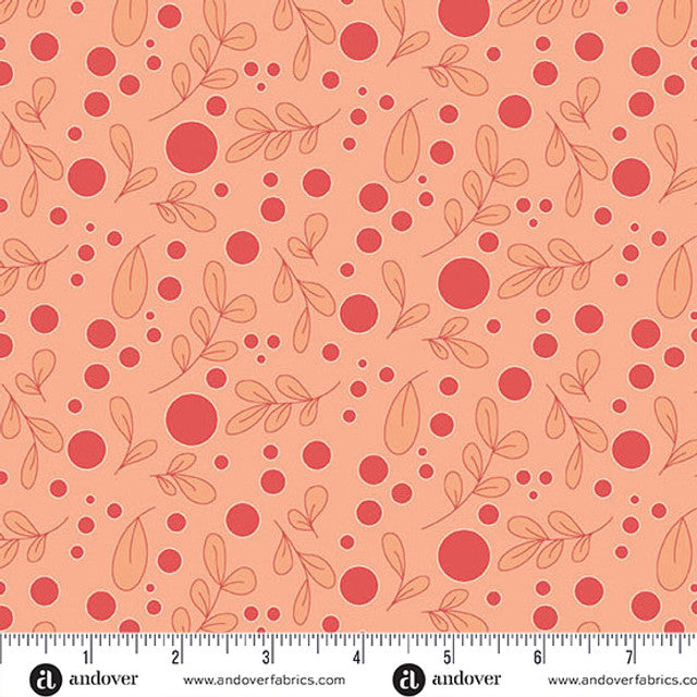 Andover A Song To Sing Eucalyptus Fizz Orange Fabric