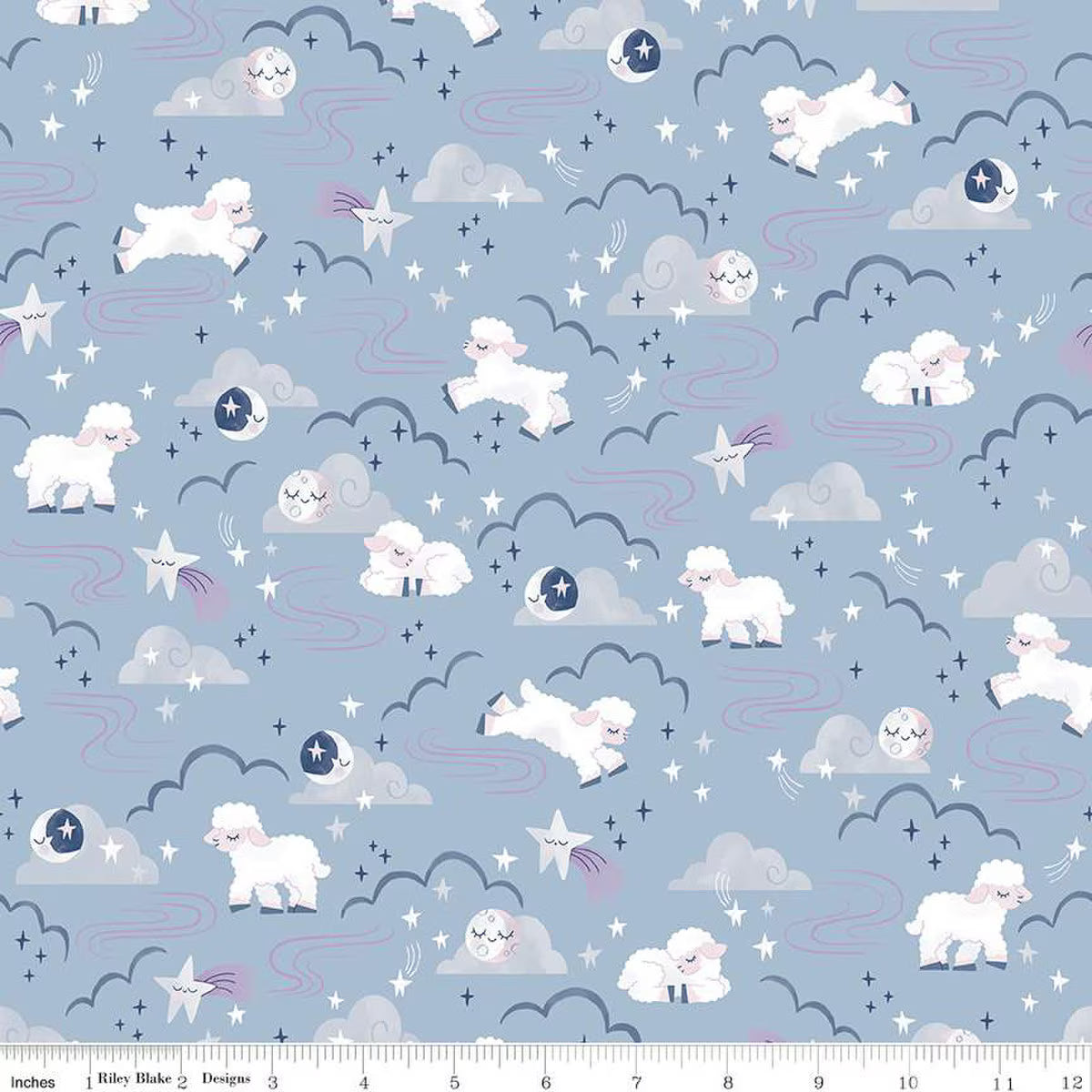 Riley Blake Twinkle Little Star Main Blue Fabric