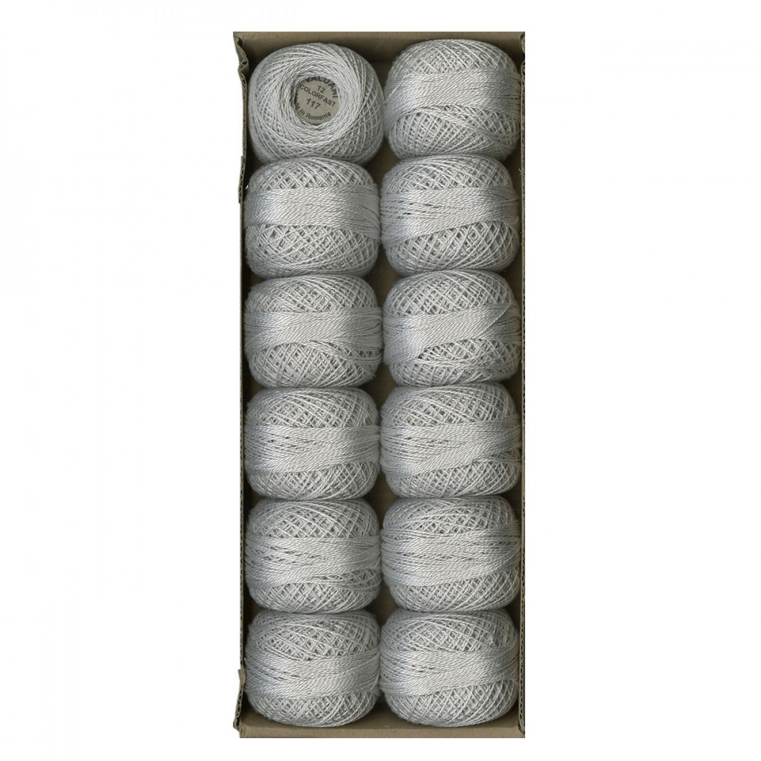 Valdani Pearl Cotton Size 12 White Smoke Gray