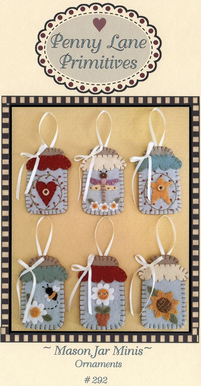 Penny Lane Primitives Mason Jar Ornaments Pattern